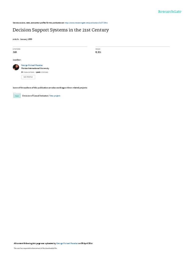 Decision Support Systems in The 21st Century | PDF | Decision Support ...