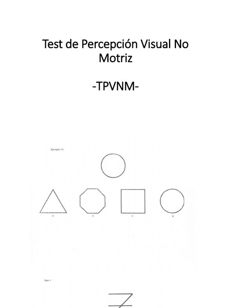 Test de Percepción Visual No Motriz | PDF