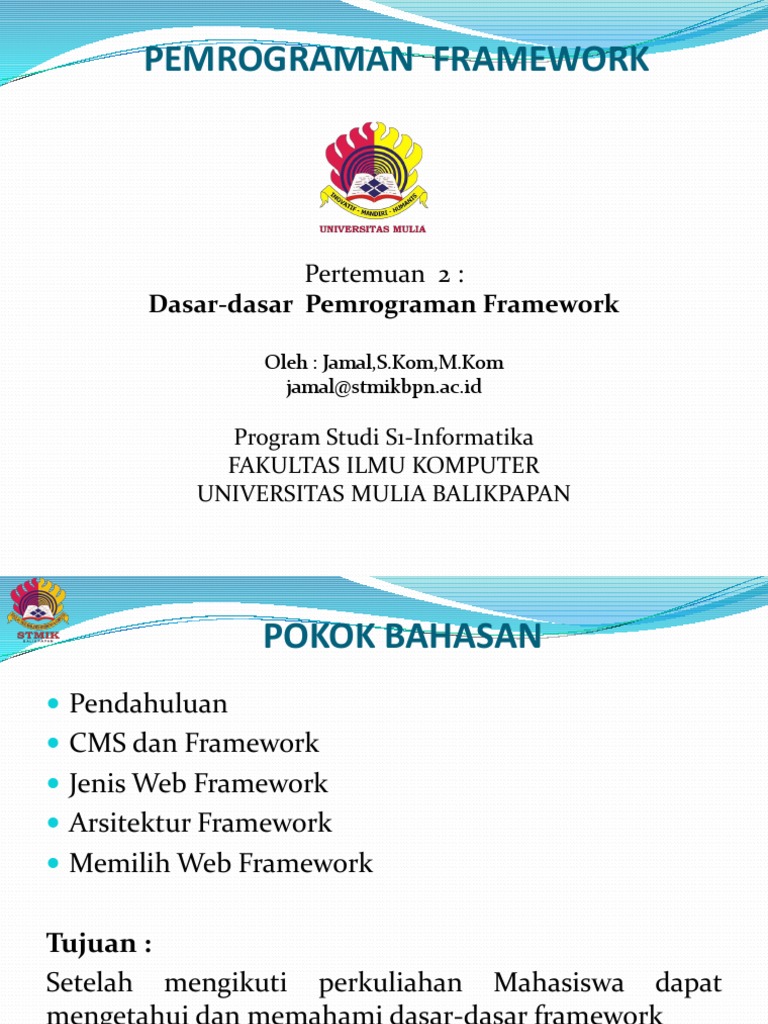 Dasar Pemrograman Framework Web | PDF | Komputer | Teknologi & Rekayasa