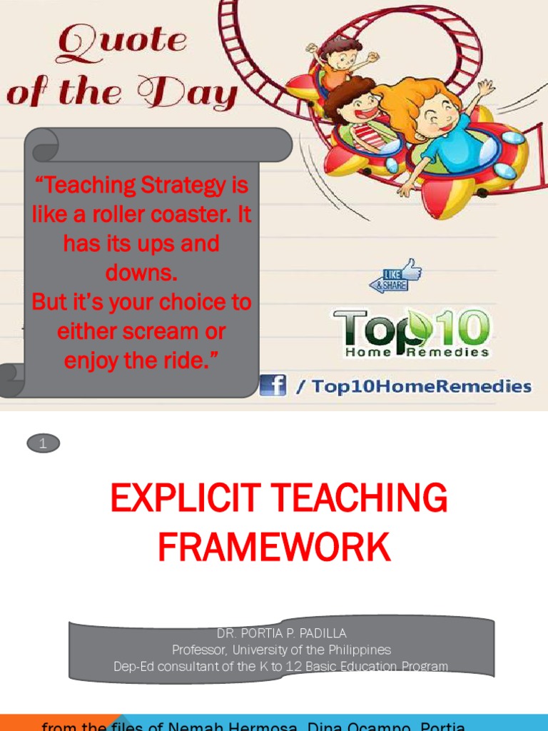 Explicit Teaching Framework Overview | PDF | Lesson Plan | Learning