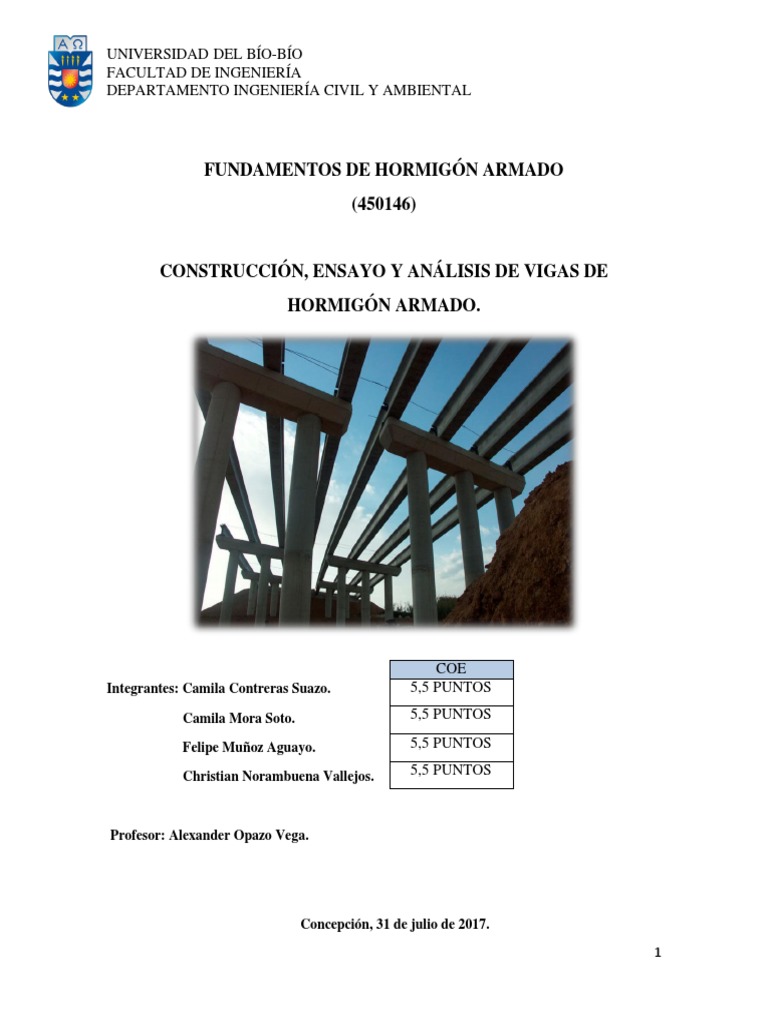 Informe Vigas Hormigon | PDF | Hormigón | Doblar