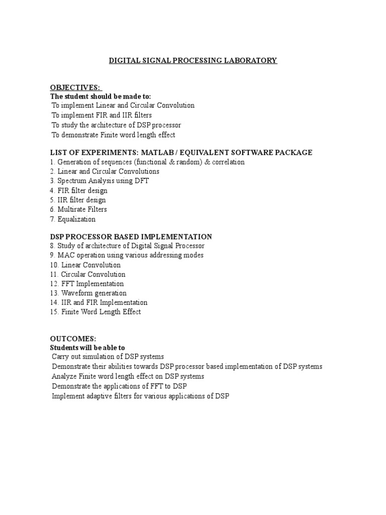 DSP Lab Programs | PDF | Digital Signal Processing | Discrete Fourier Transform