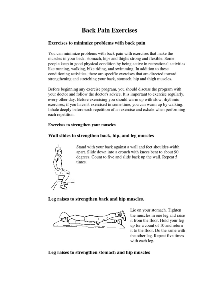 Exercises To Minimize Problems With Back Pain | Download Free PDF ...