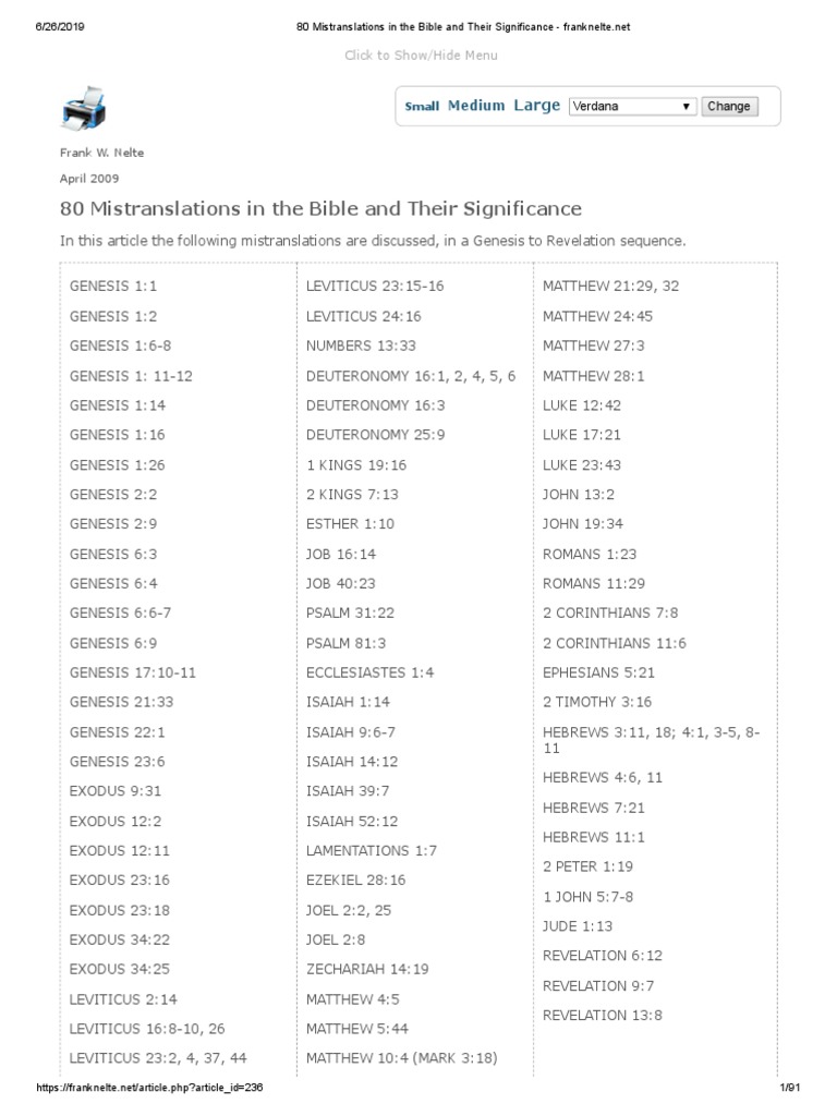 80 Mistranslations in the Bible: Examining Significant Translation ...