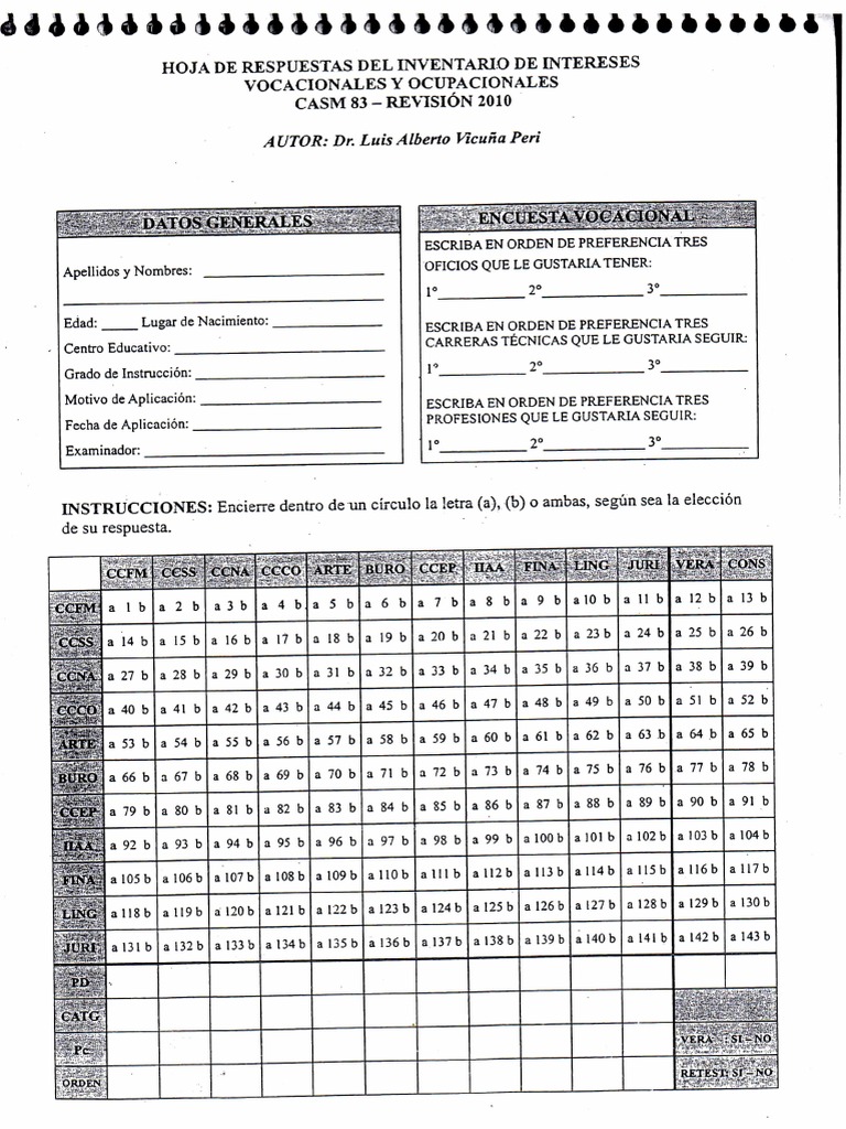 Hoja - de - Respuesta Casm 83 | PDF