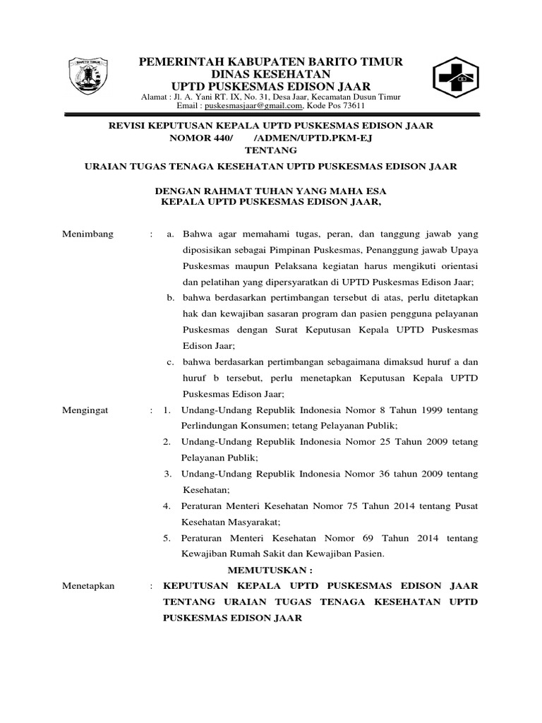 SK Uraian Tugas | PDF