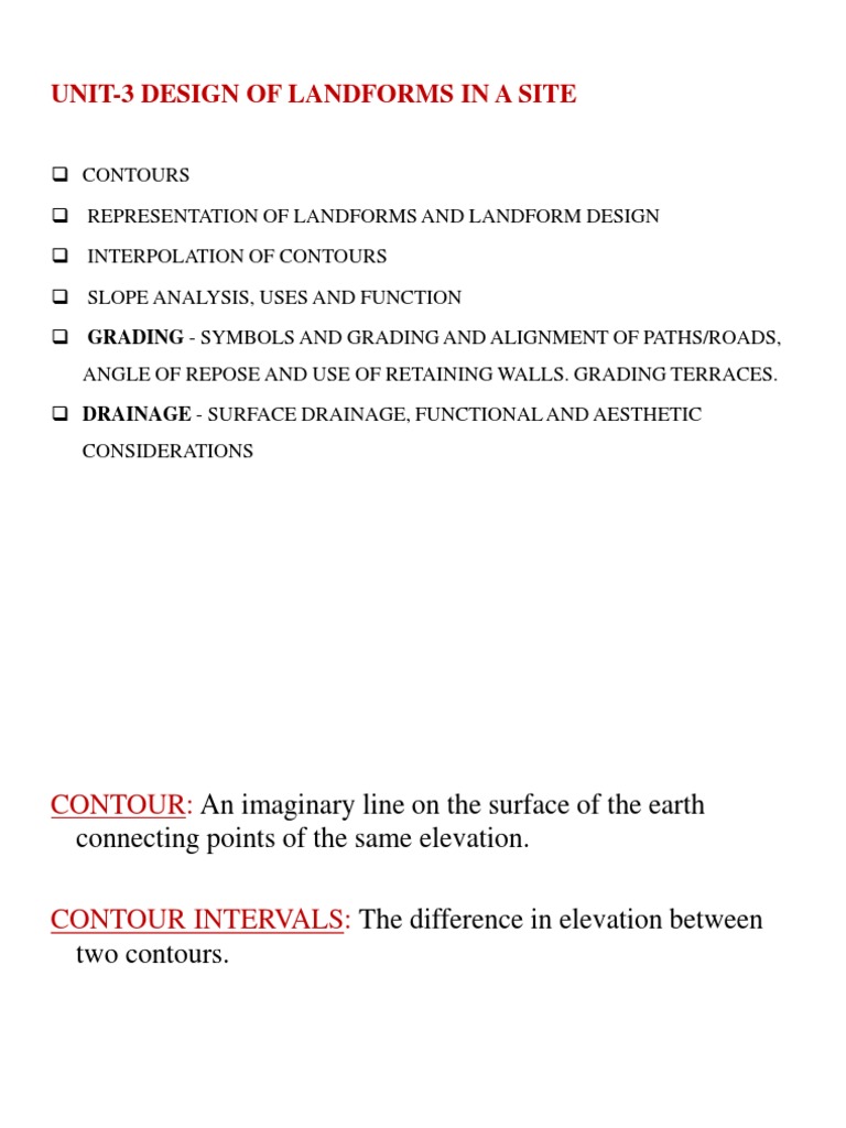Landform Design for Architects | PDF | Contour Line | Drainage Basin