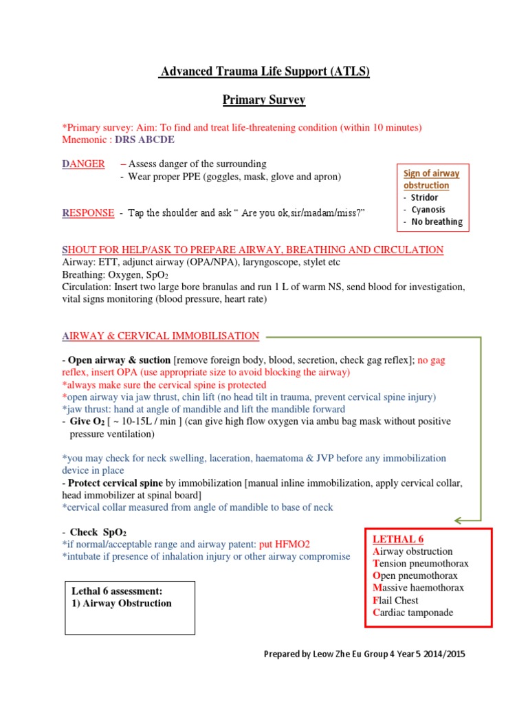 Advanced Trauma Life Support Revised | PDF | Thorax | Major Trauma