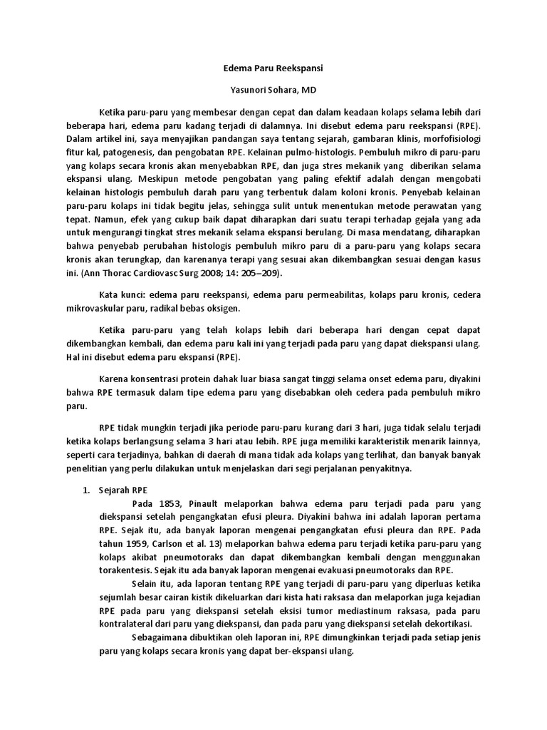 Arti Edema Paru Reekspansi (RPE) | PDF