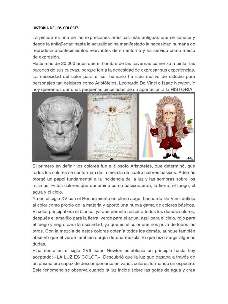 Historia de Los Colores | PDF | Color | Azul