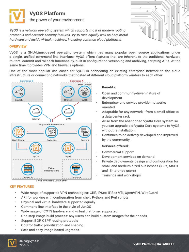 VYOS Datasheet | PDF | Virtual Private Network | Computer Network