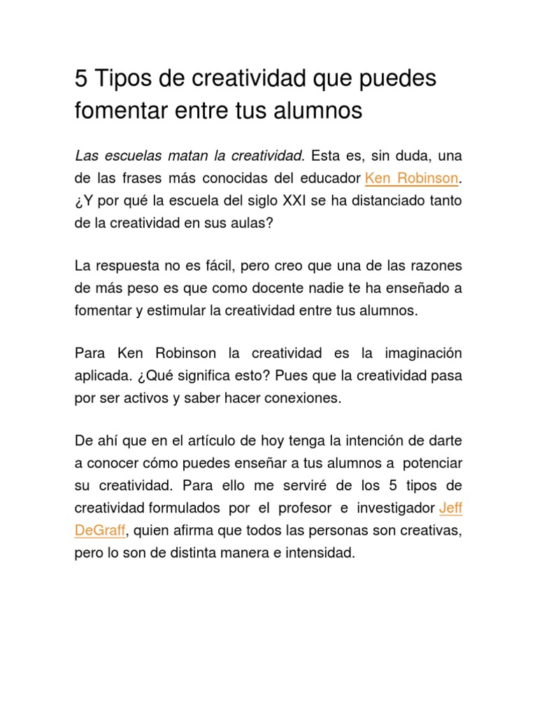 1.1 Tipos de Creatividad | PDF | Creatividad | Metáfora