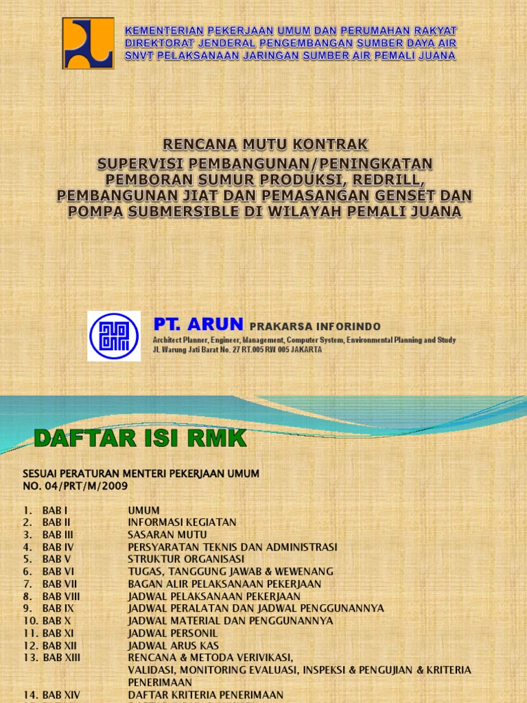 RMK (Program Mutu) Supervisi JIAT (Jaringan Irigasi Air Tanah) | PDF