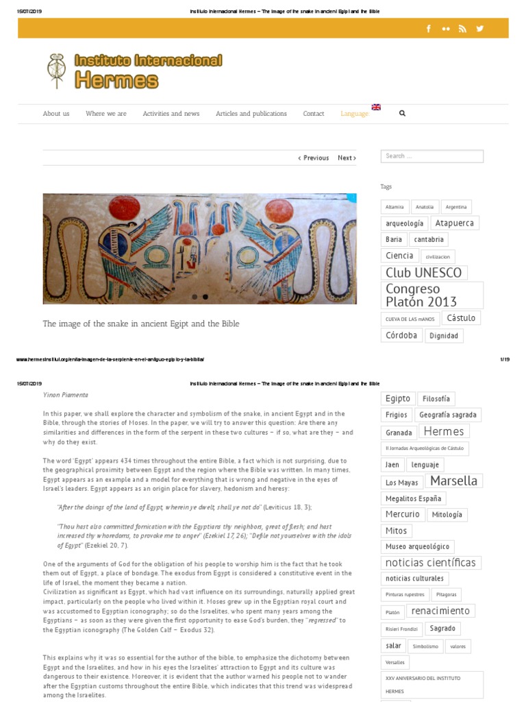 The Image of The Snake in Ancient Egipt and The Bible | PDF | Canaan | Isis