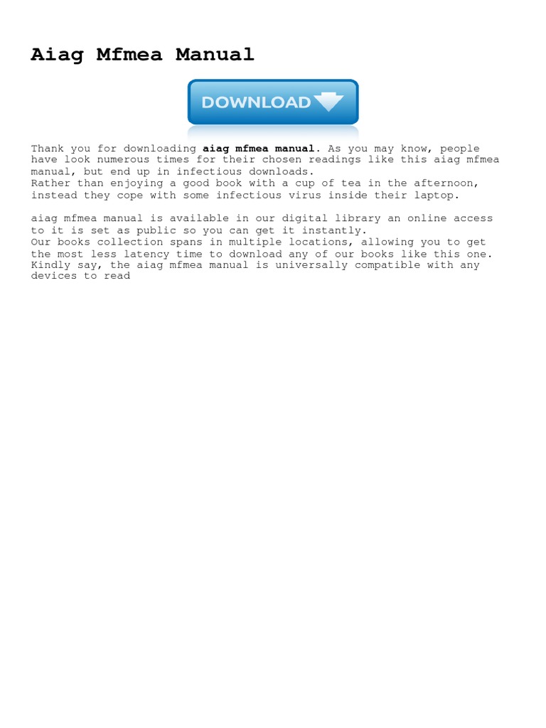 Aiag Mfmea Manual | PDF