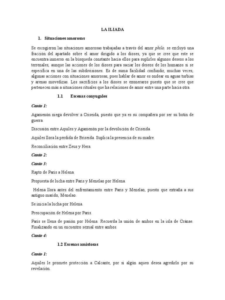 Analisis Iliada | PDF | Héctor | Helena de Troya