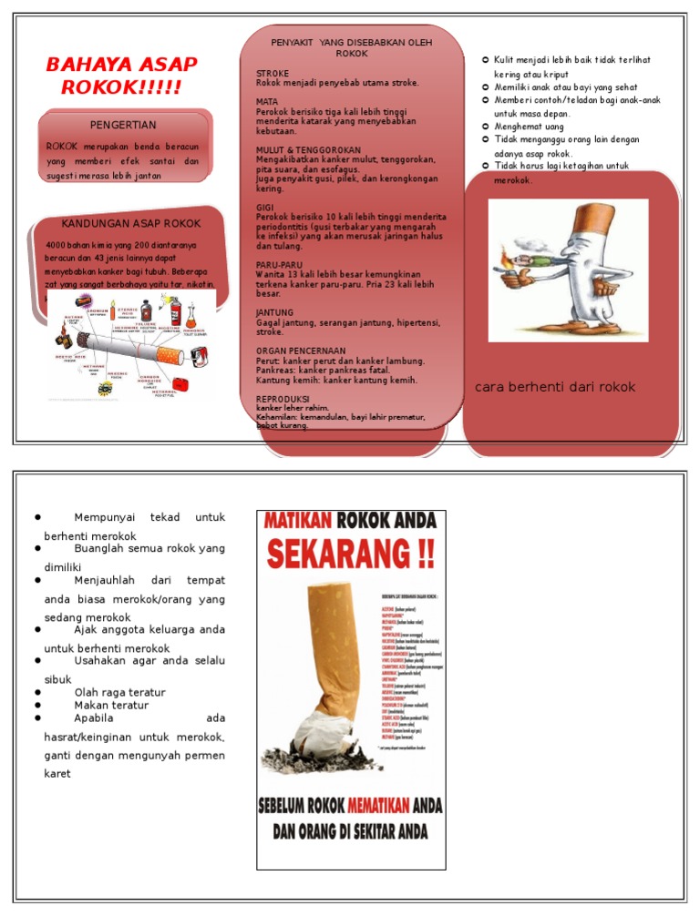Leaflet Bahaya Asap Rokok | PDF
