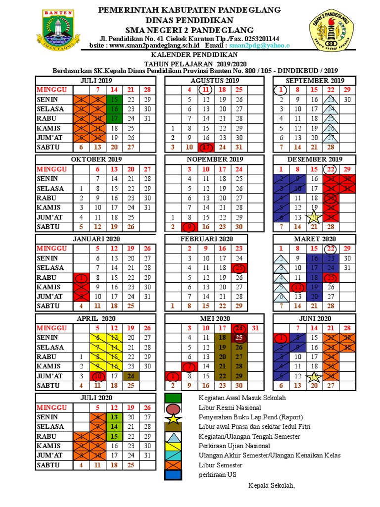 Kalender Pendidikan 2019-2020 | PDF