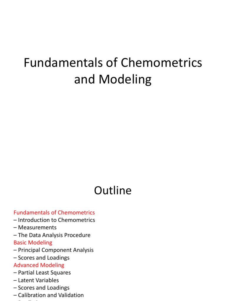 Fundamentals of Chemometrics and Modeling | PDF
