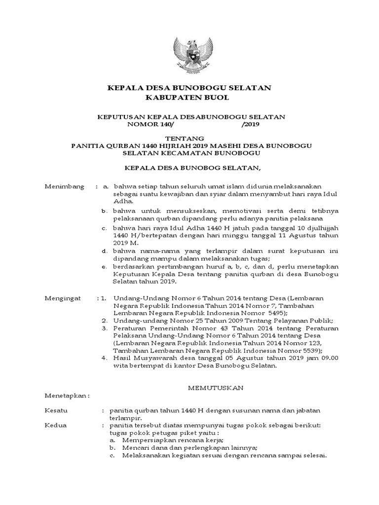 SK Panitia Qurban | PDF