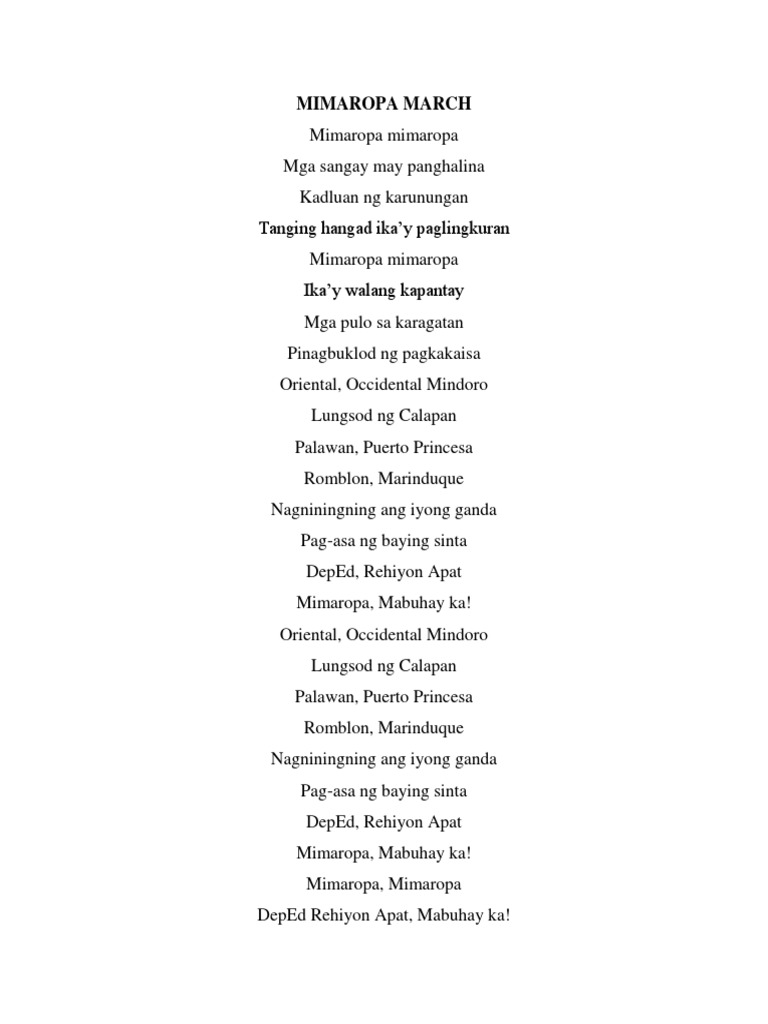 Mimaropa March | PDF