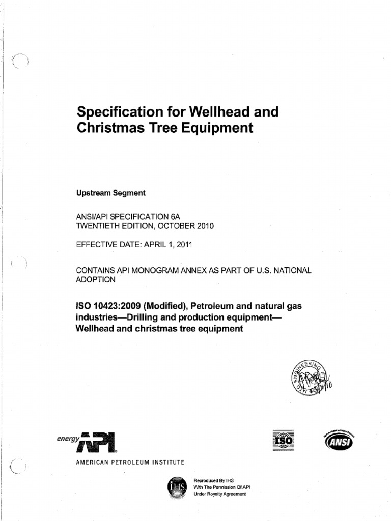 Api 6a 20TH Edition October 2010 PDF | PDF