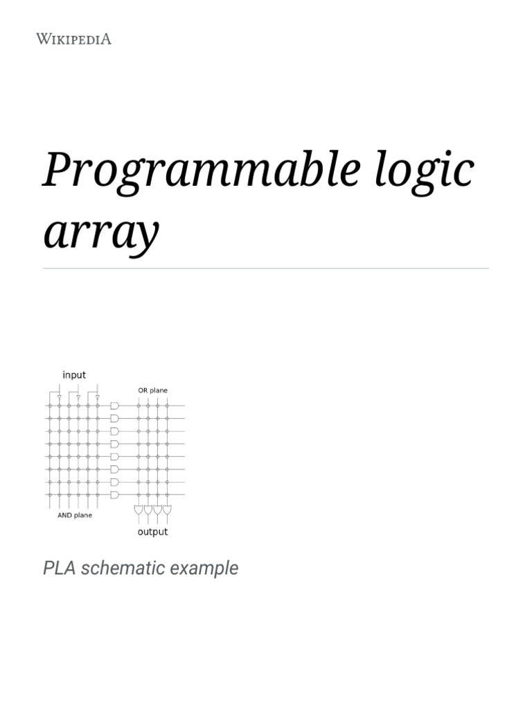 Programmable Logic Array - Wikipedia | PDF | Logic Gate | Digital ...
