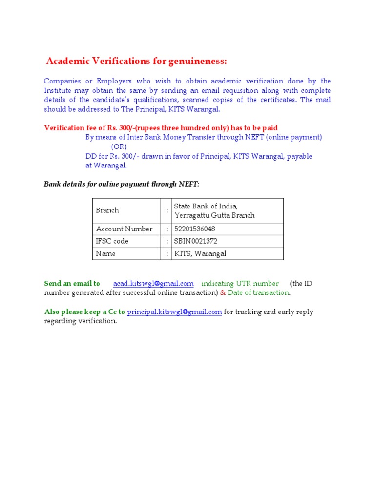 Academic Verification For Genuineness | PDF | Finance & Money Management