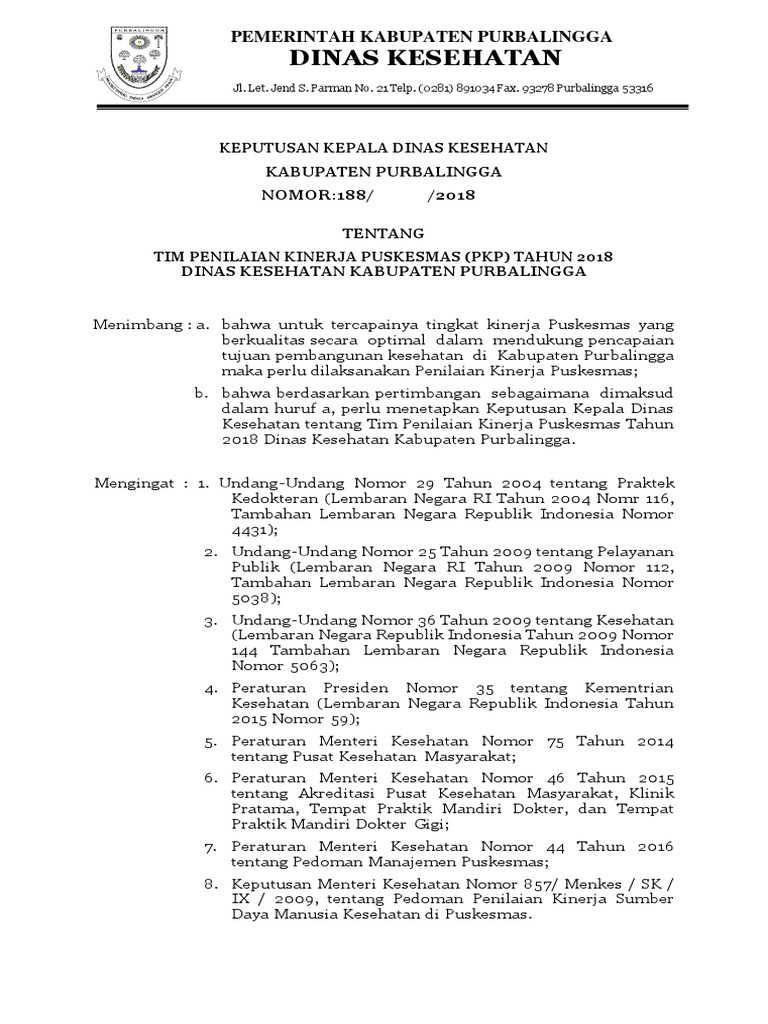 SK Tim PKP 2018 | PDF