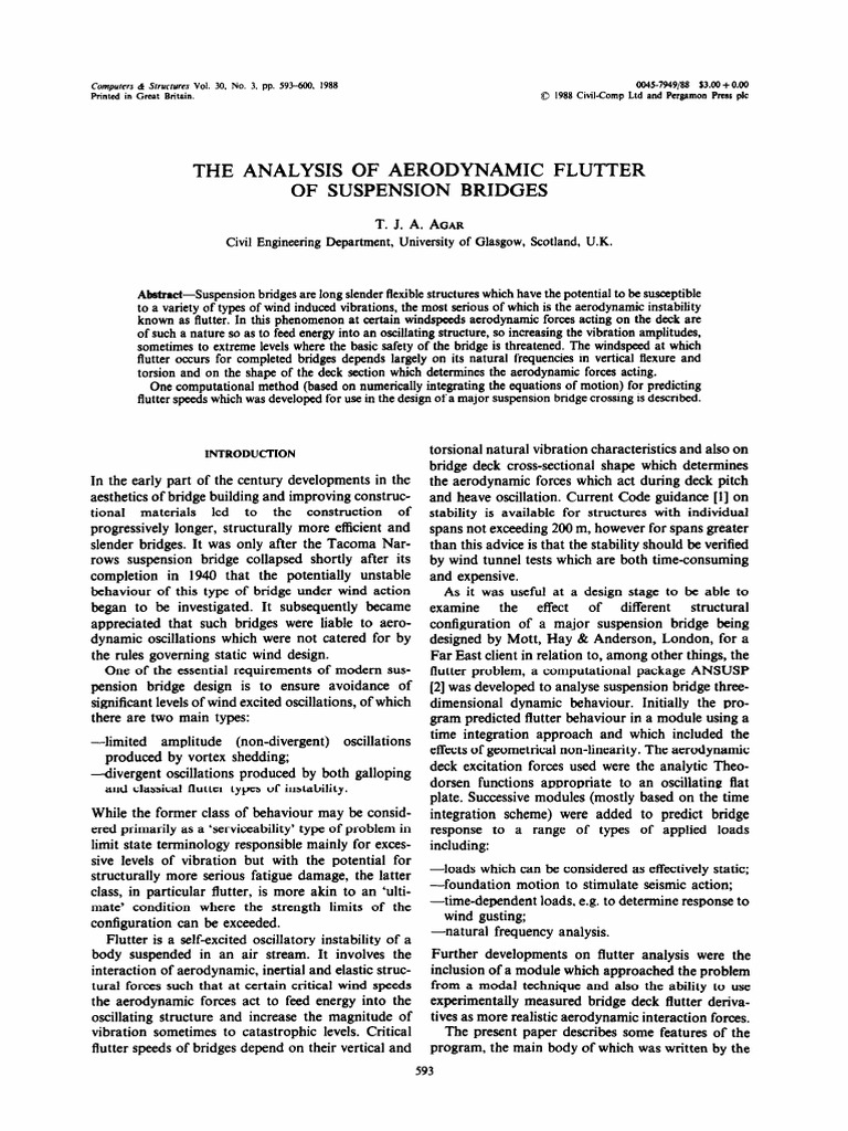 Aerodynamic Flutter in Bridges | PDF | Oscillation | Matrix (Mathematics)