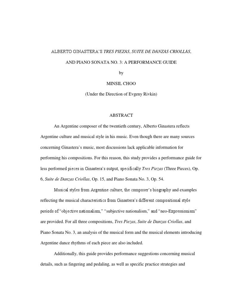 Ginastera Analysis | PDF | Sonata | Musical Compositions