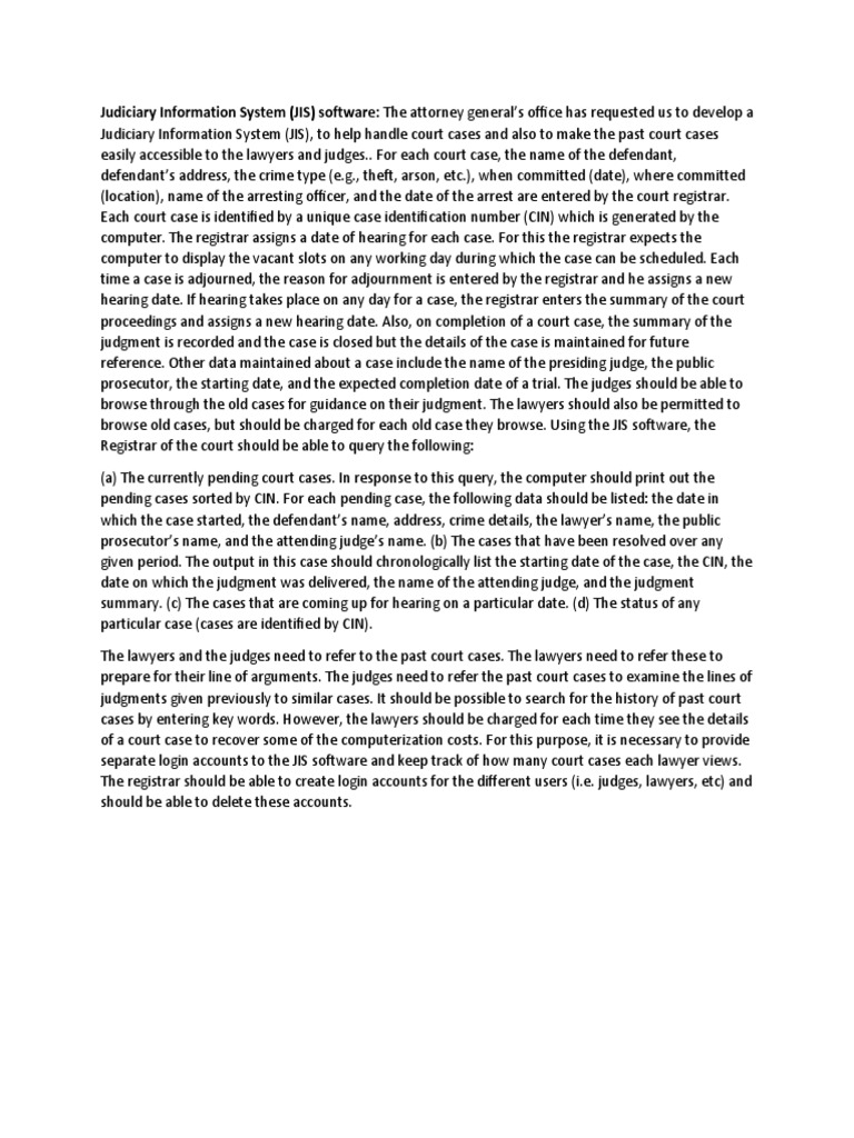 Judiciary Information System Overview | PDF | Judge | Judgment (Law)