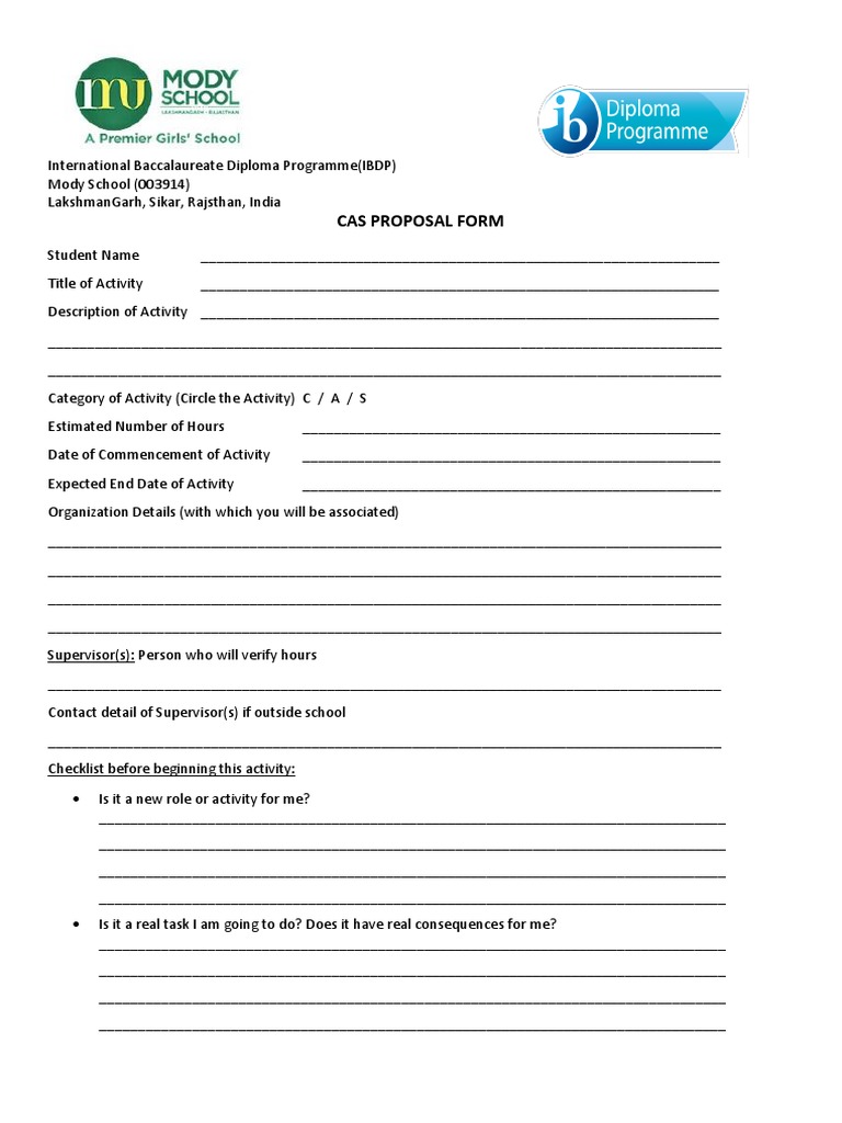 Cas Proposal Form | PDF | Learning | Cognition