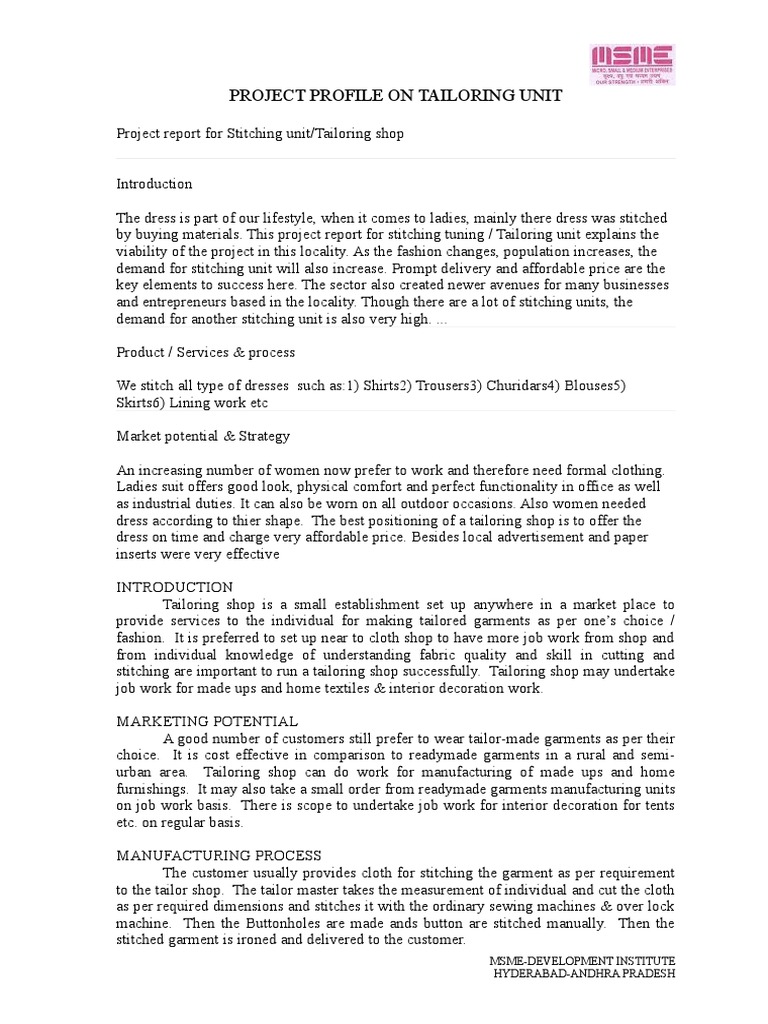 Tailoring Unit | PDF | Clothing | Sewing