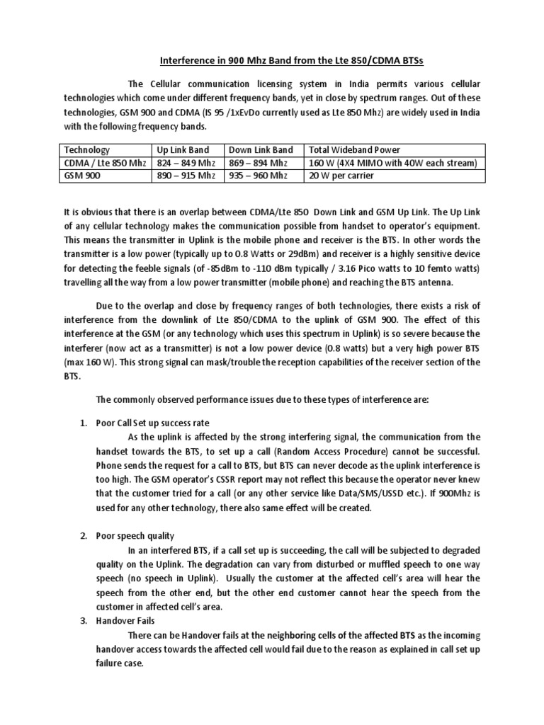 Interference Analysis | PDF | Cellular Network | Lte (Telecommunication)