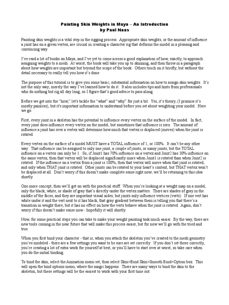 Weight Painting Tutorial | PDF