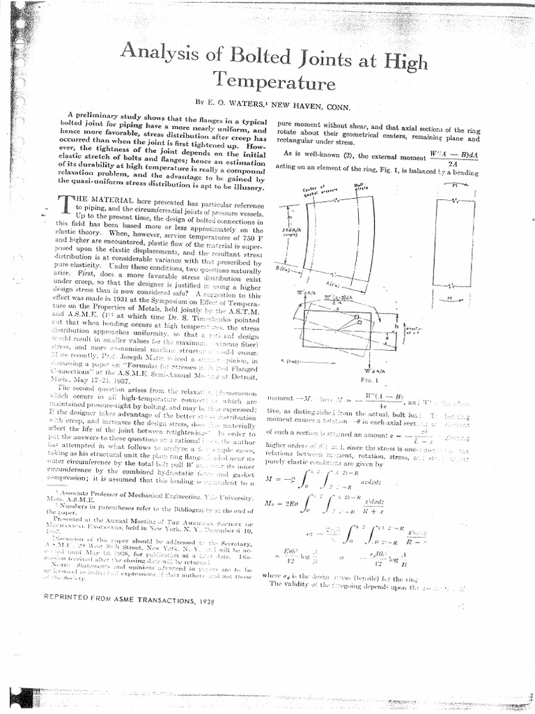 Analysis of Bolted Joints at High Temperature | PDF