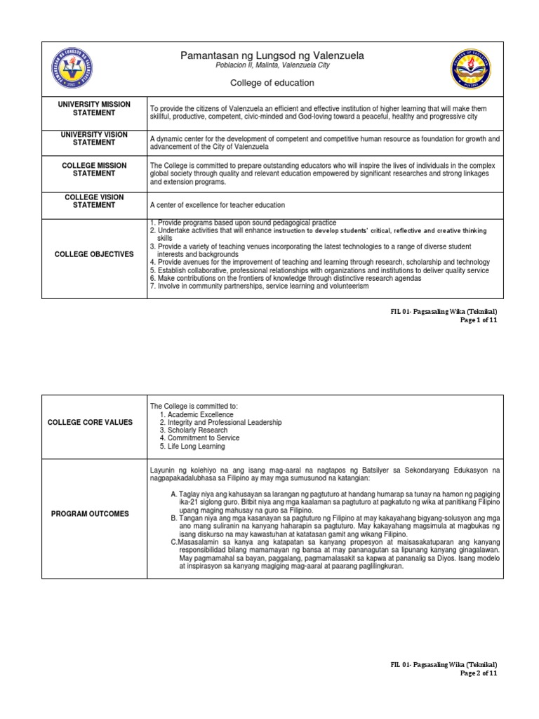 Pagsasaling Wika Teknikal Rebisyon | PDF | Service Learning | University