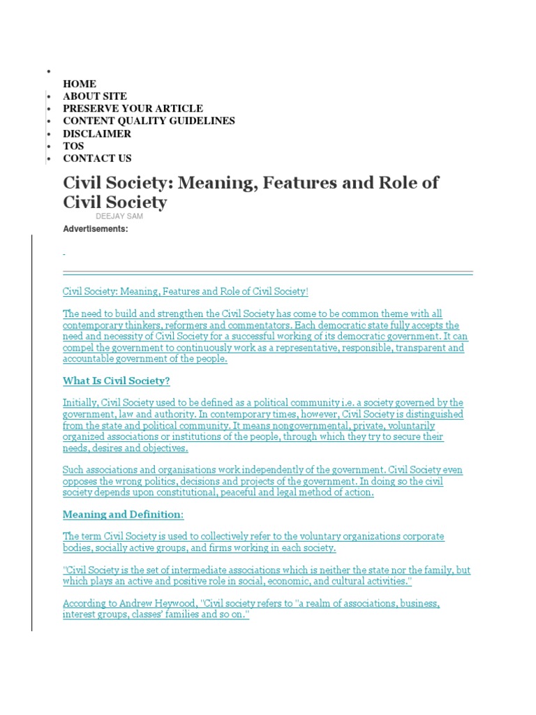 Civil Society Notes 2019 | PDF | Civil Society | Authoritarianism