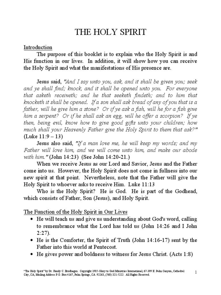 Holy Spirit | PDF | John The Baptist | Christianity