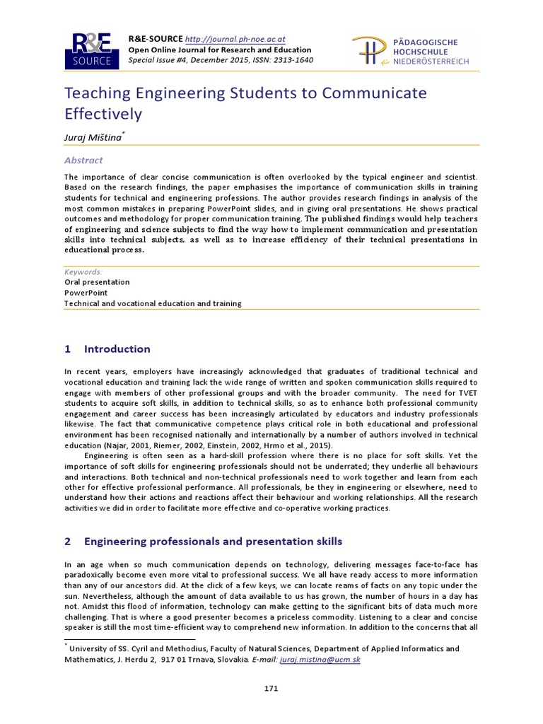 Communication Skills in Engineering | PDF | Microsoft Power Point ...