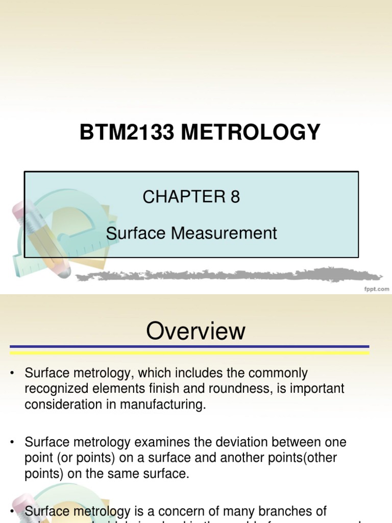 BTM2133-Chapter 8 Surface Measurement | PDF | Surface Roughness | Root ...