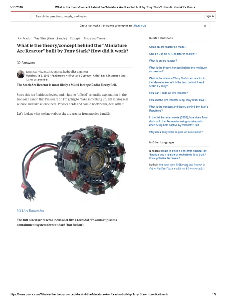 Miniature Arc Reactor Theory Explained | PDF | Electron | Radioactive Decay