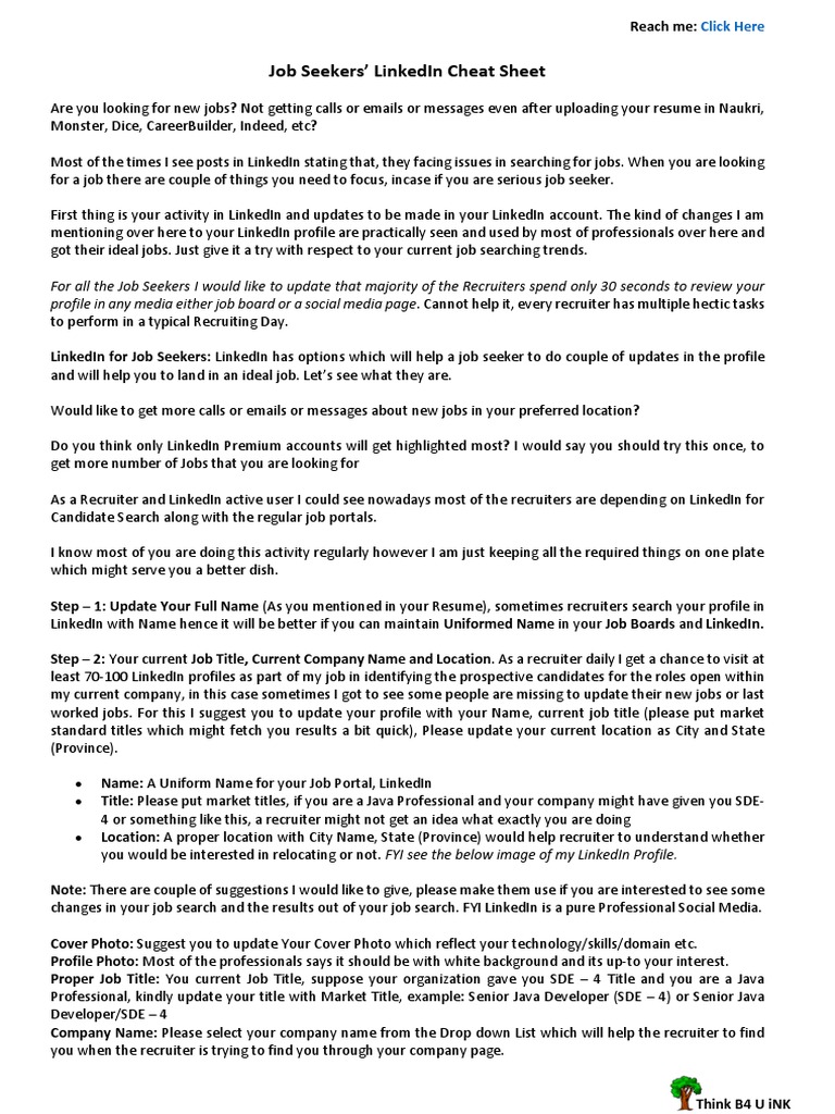 LinkedIn Job Seeker's Guide | PDF | Linked In | Recruitment