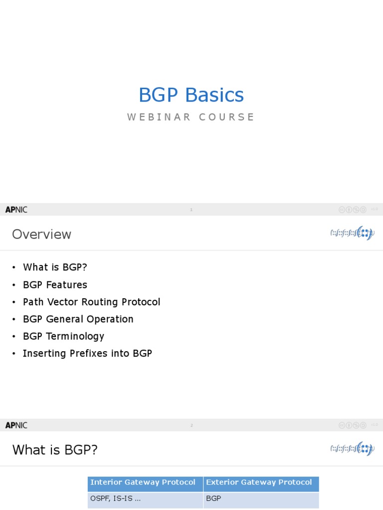 BGP Basics: Webinar Course | PDF | Routing | Router (Computing)