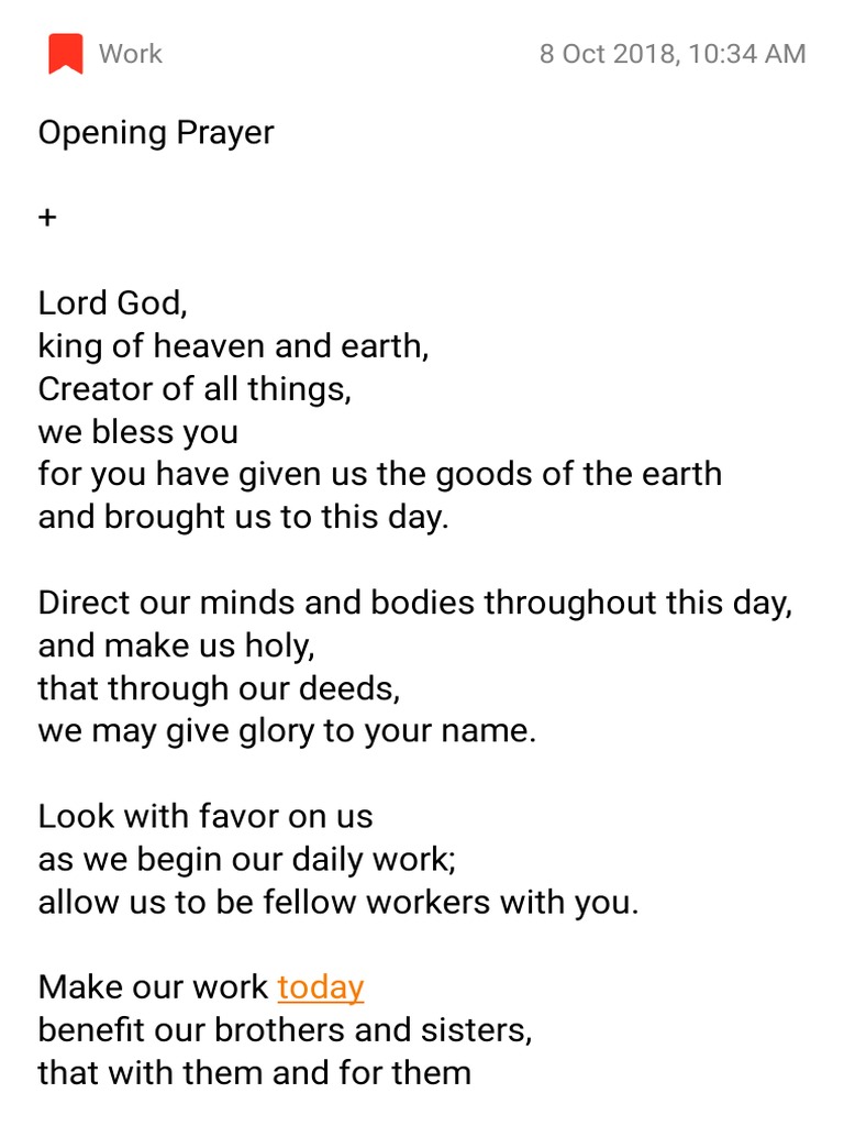 Daily Prayer for Guidance and Blessing in Our Work | PDF