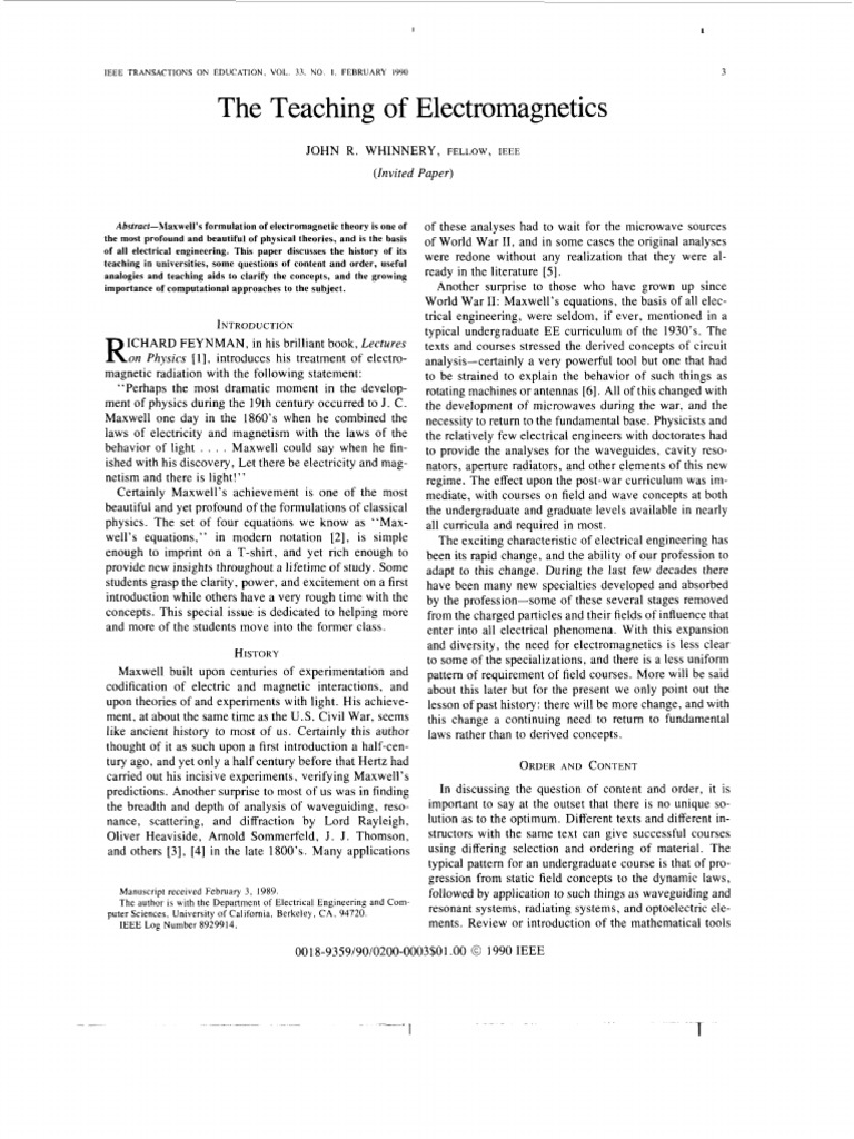 Whinner y 1990 | PDF | Field (Physics) | Magnetic Field