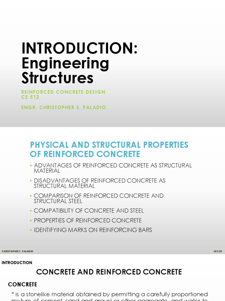 Lecture 1 Reinforced Concrete Introduction Pdf Strength Of Materials Bending