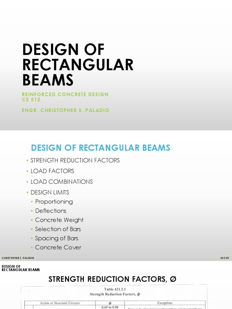 Lecture 2 - Reinforced Concrete - Design of Rectangular Beam | Download ...