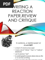 Reaction Paper Format | PDF | Paragraph | Writing
